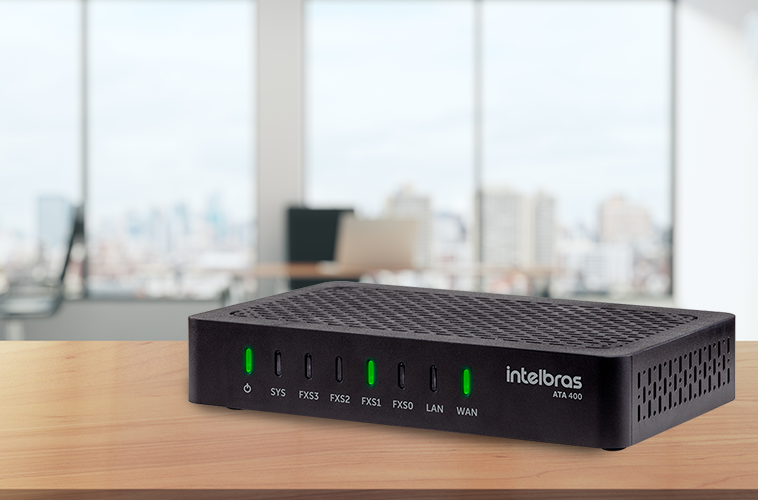 Adaptador de Linhas VOIP para telefones analógicos ATA 400 | Intelbras